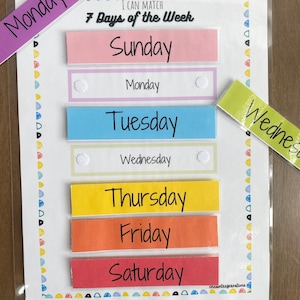 Days of the Week Printable, Circle Time Calendar, Kindergarten Learning ...