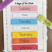 Days of the Week Printable, Circle Time Calendar, Kindergarten Learning ...