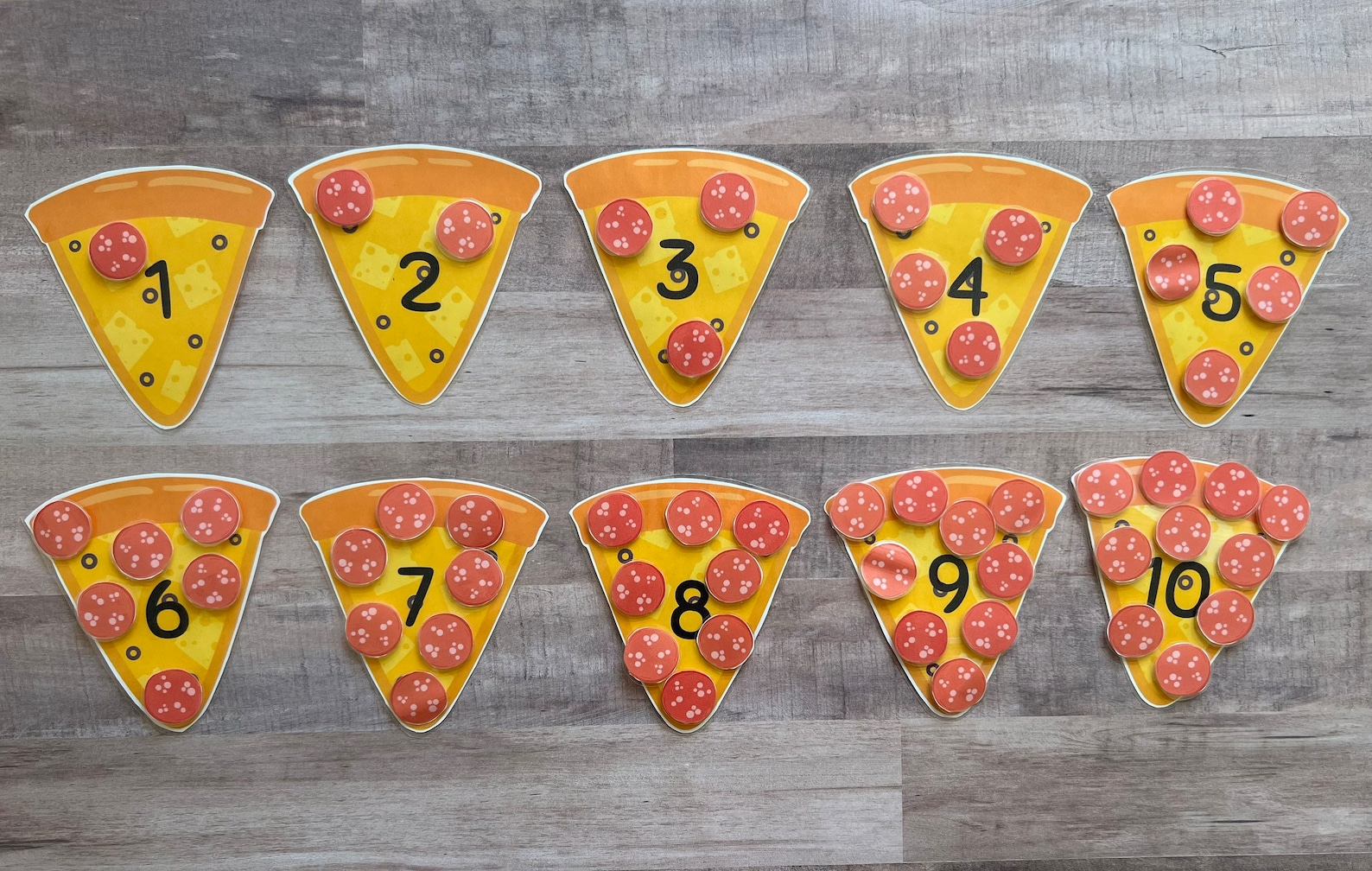 Number Matching Activity, Pizza Theme Preschool Counting, Pizza Number ...