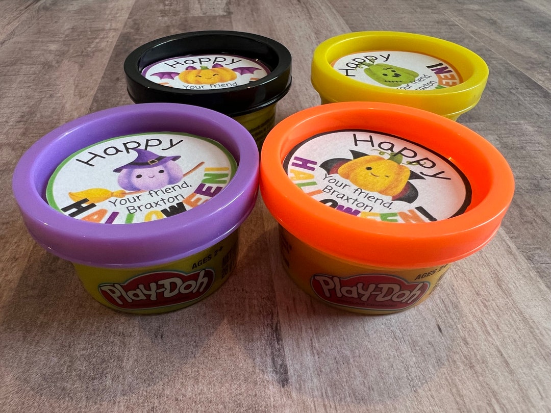 Personalized Halloween Play-doh Tag, Play Dough Halloween Gift Label ...
