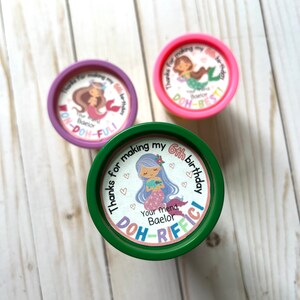 Personalized Mermaid Birthday Play-doh Label, Birthday Playdoh Class ...