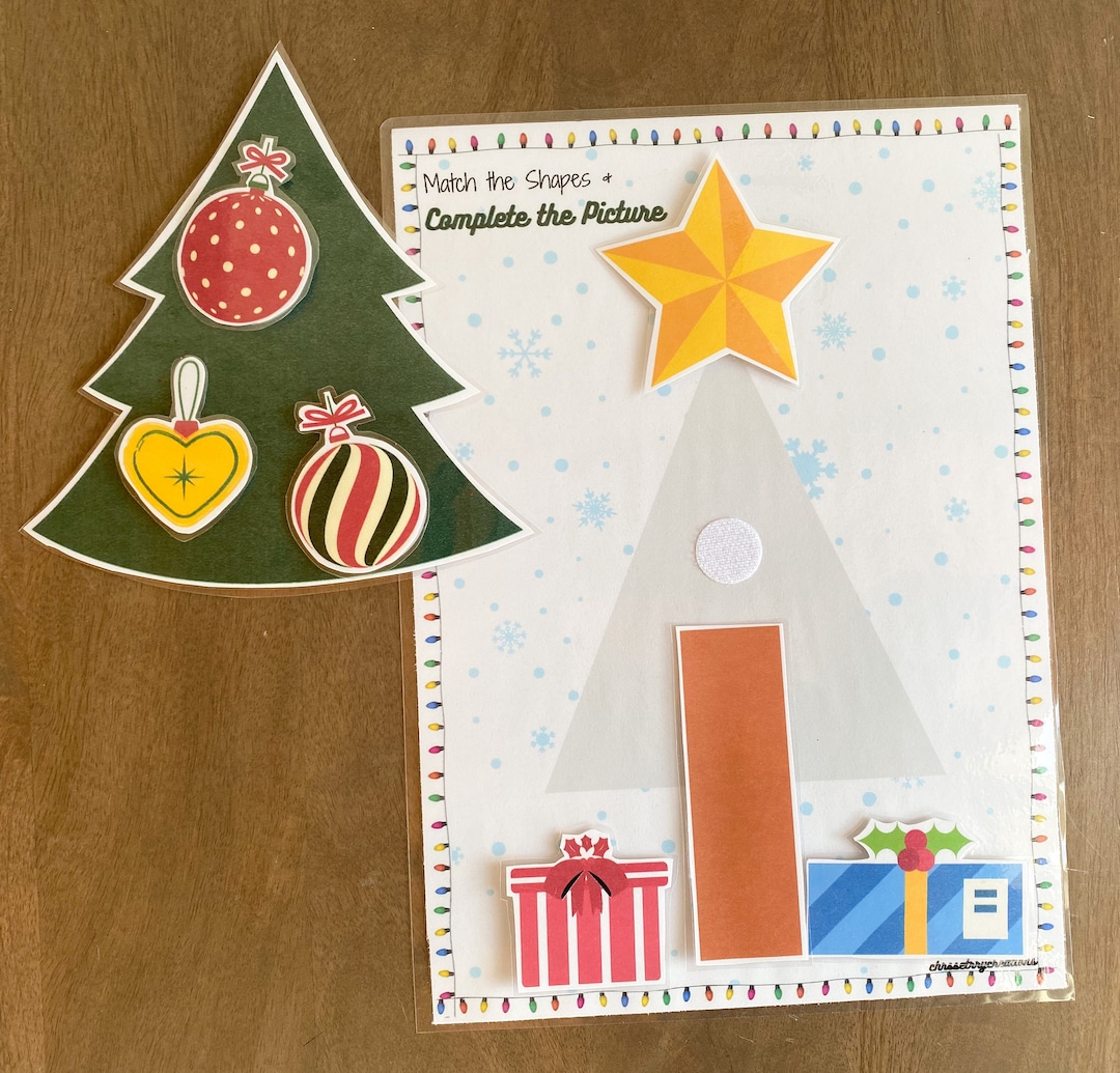 Shape Matching Activity, Christmas Shape Sorting, Holiday Learning ...