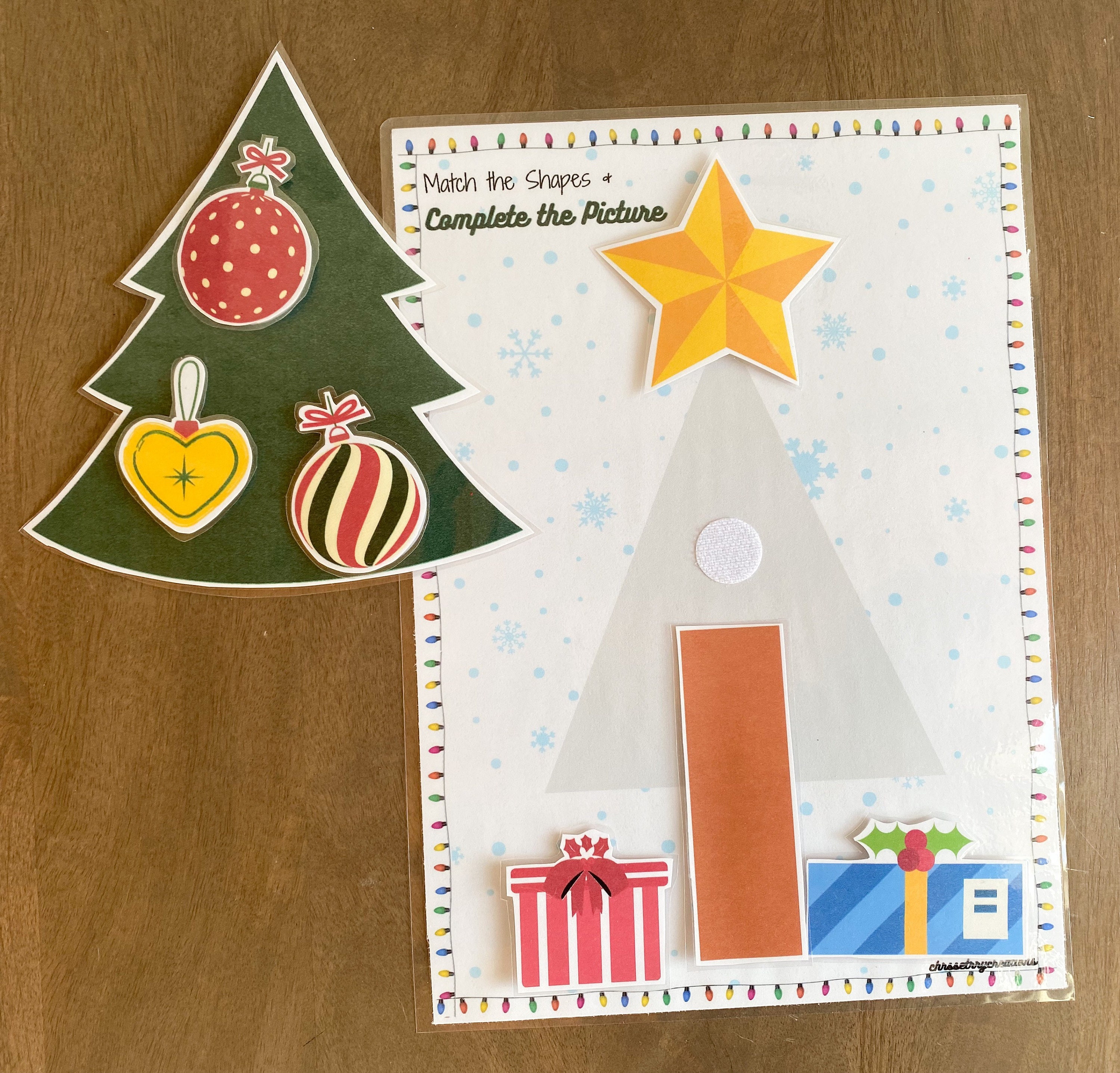 Shape Matching Activity Christmas Shape Sorting Holiday - Etsy
