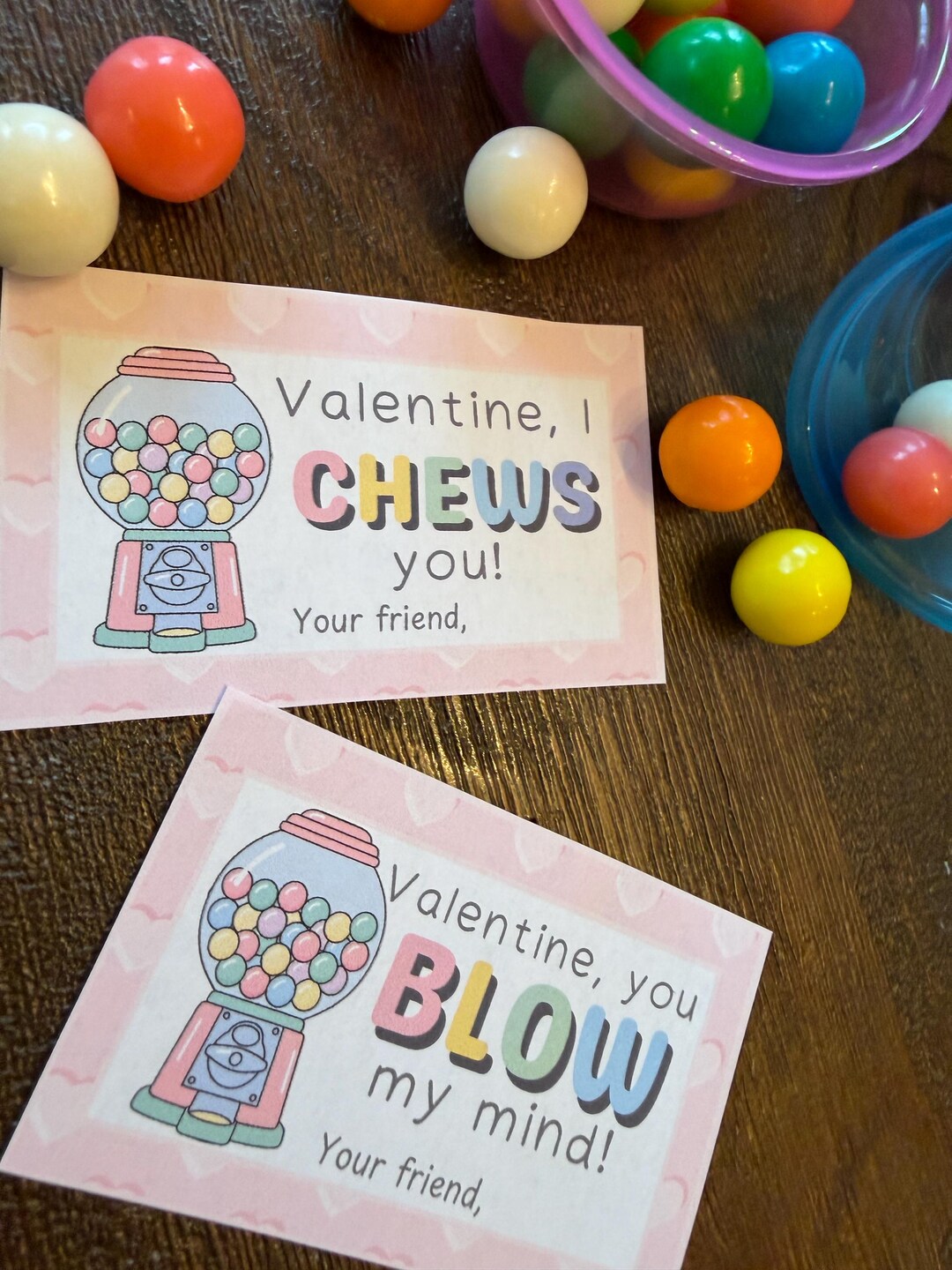Gumball Valentine's Day Gift Tag, V-day Label, Valentine's Day ...