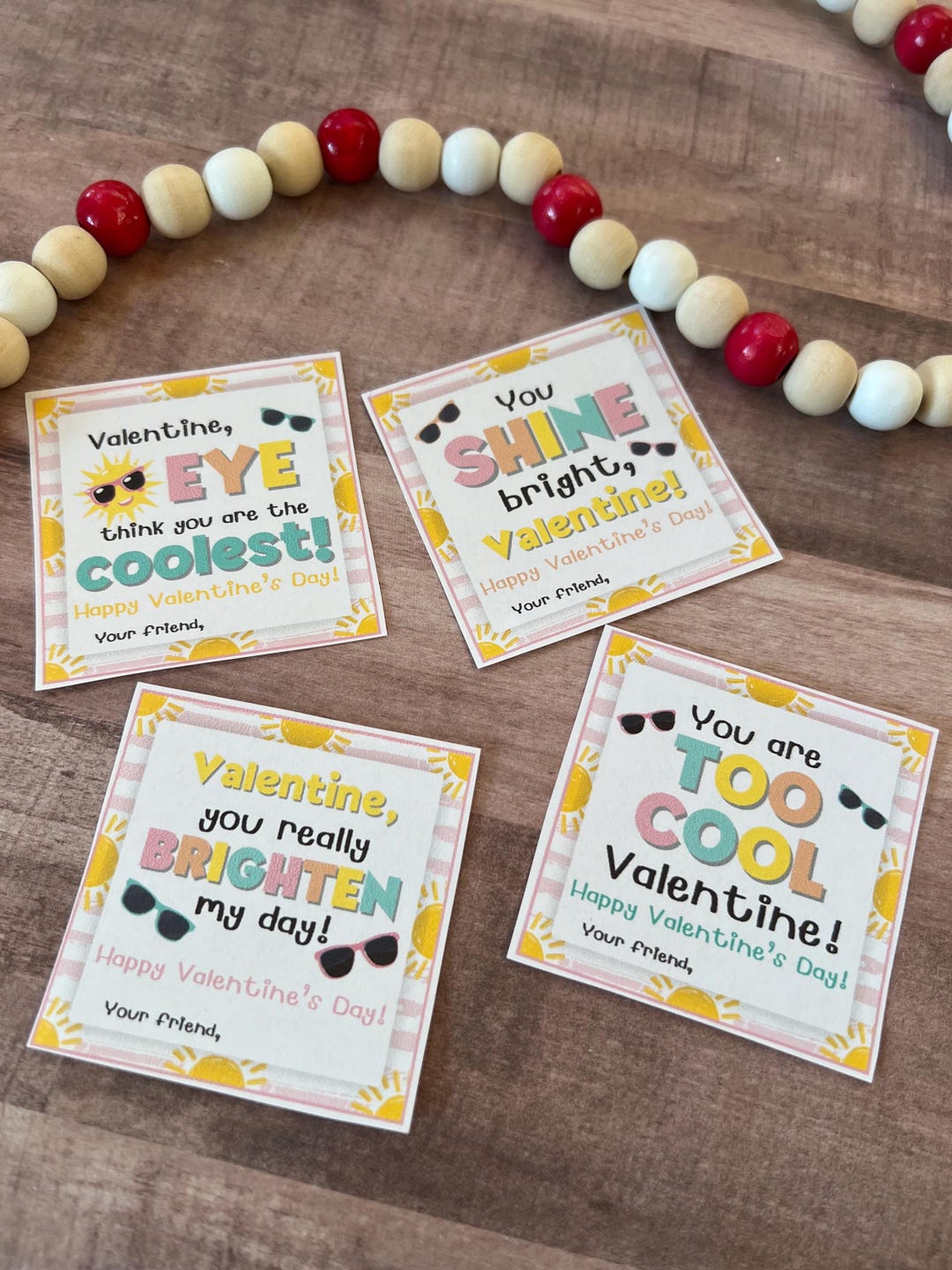 Shine Bright Sunglasses Valentine's Day Tag, Valentine Label, Valentine ...