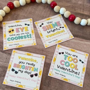 Shine Bright Sunglasses Valentine's Day Tag, Valentine Label, Valentine ...