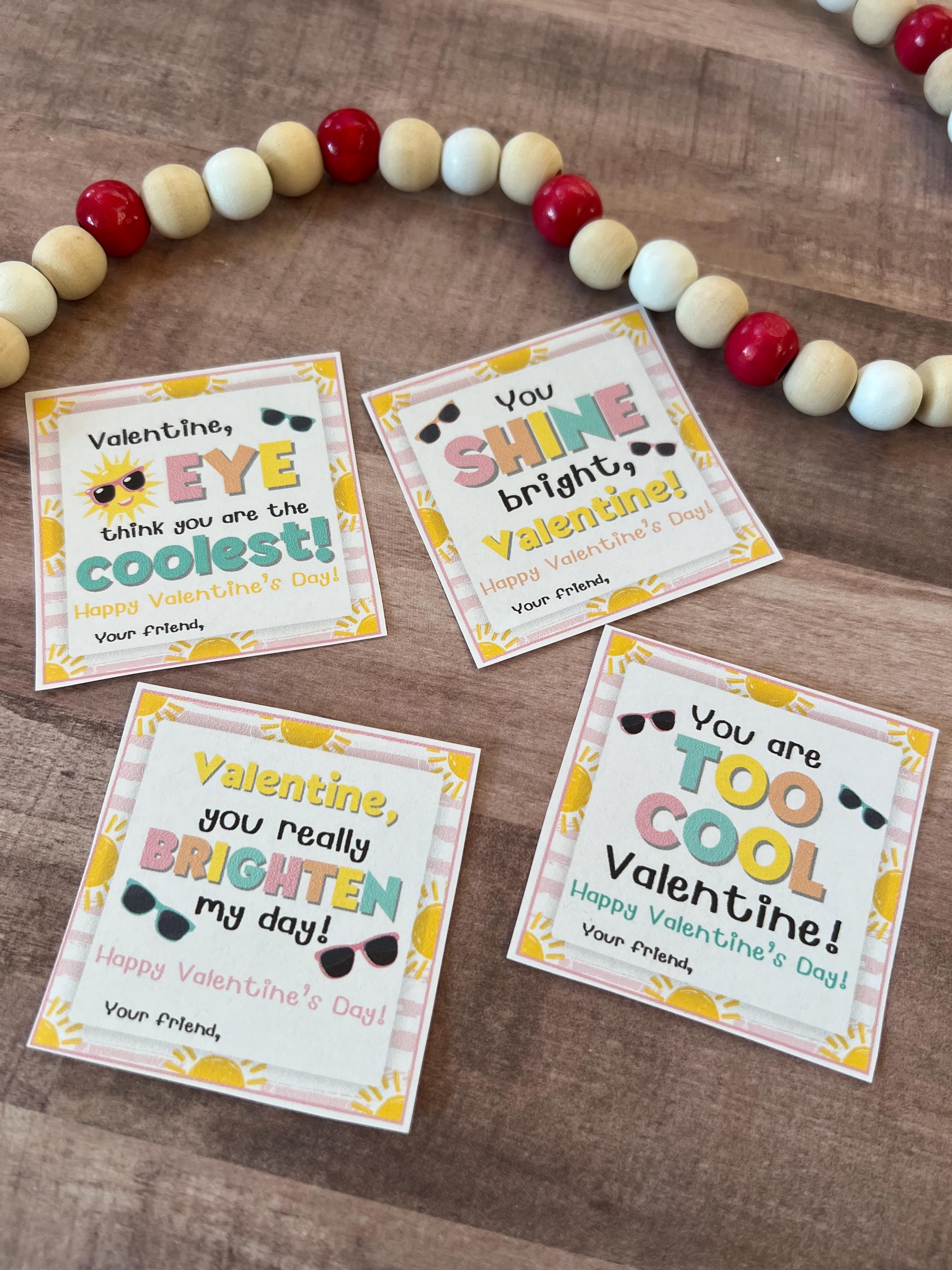 Shine Bright Sunglasses Valentine's Day Tag, Valentine Label, Valentine ...