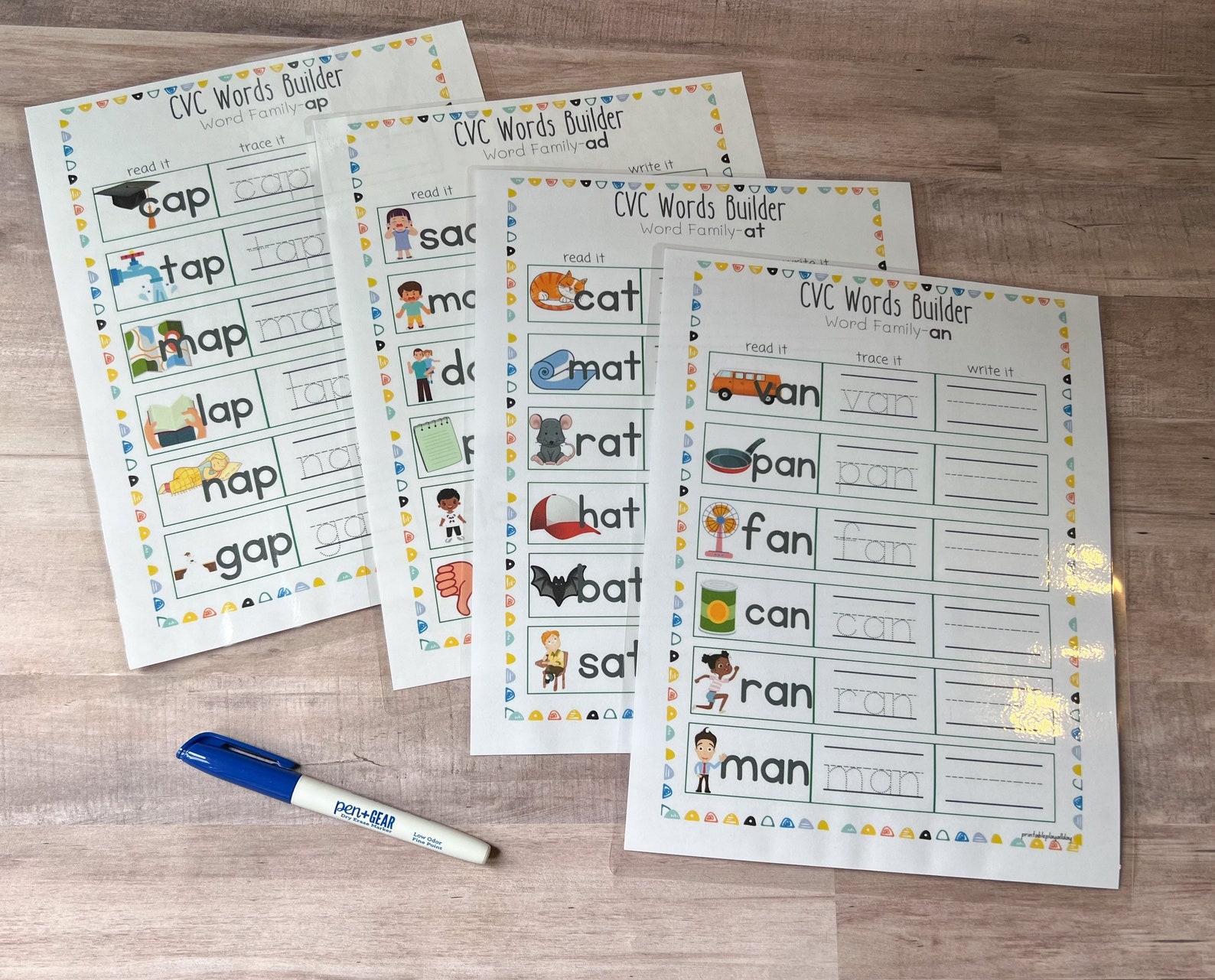 CVC Phonics Printable Kids Word Game Learning to Read - Etsy