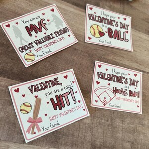 Softball Valentine's Day Gift Tag, Softball Valentine Printable, School ...