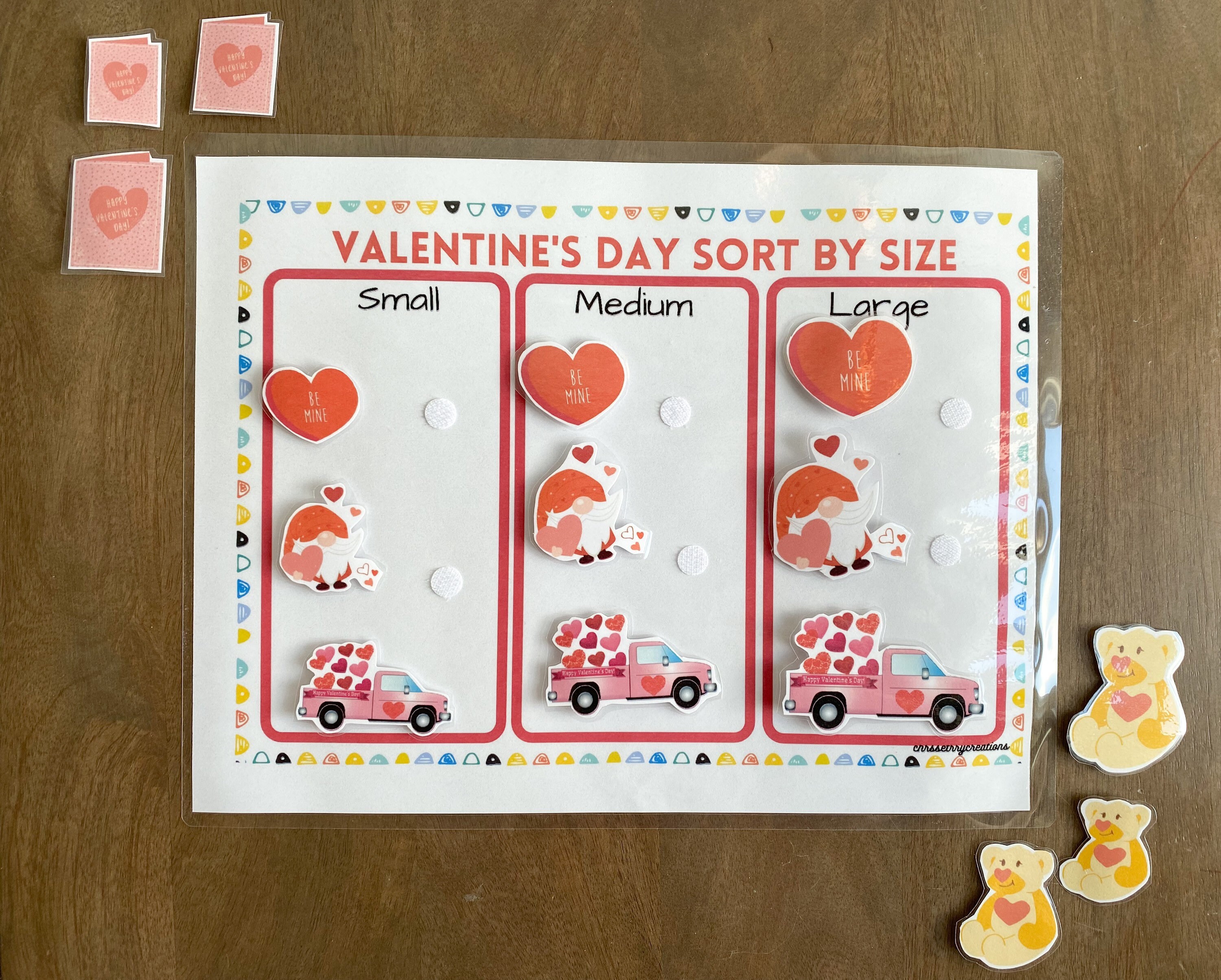 Valentine's Day Sort by Size Worksheet Preschool Size - Etsy