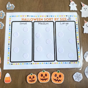 Halloween Sort by Size Worksheet, Preschool Size Activity, Size Sorting ...