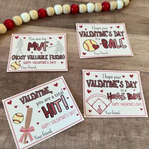 Softball Valentine's Day Gift Tag, Softball Valentine Printable, School ...
