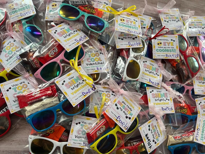 Shine Bright Sunglasses Valentine's Day Tag, Valentine Label, Valentine ...