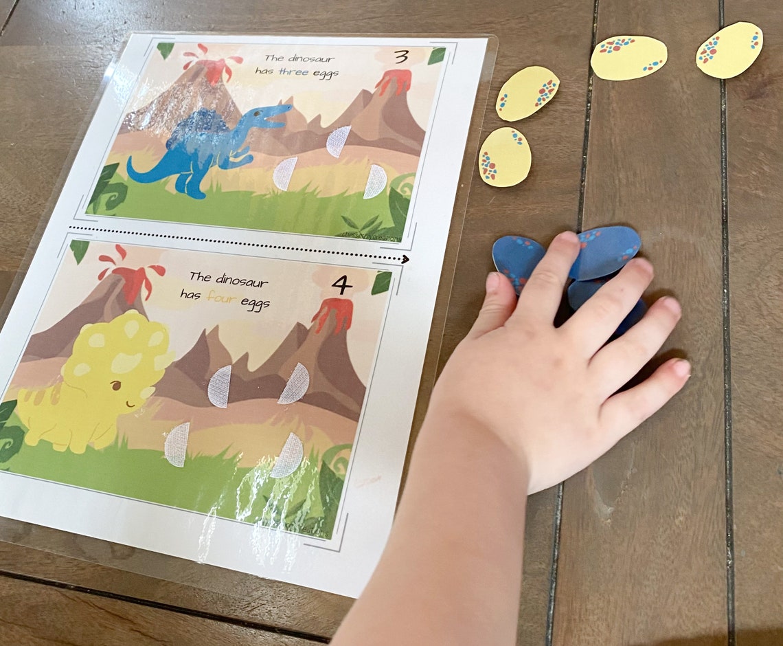 Dinosaur Theme Numbers Printable Dinosaur Counting Game - Etsy