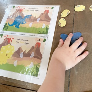 Dinosaur Theme Numbers Printable, Dinosaur Counting Game, Preschool ...