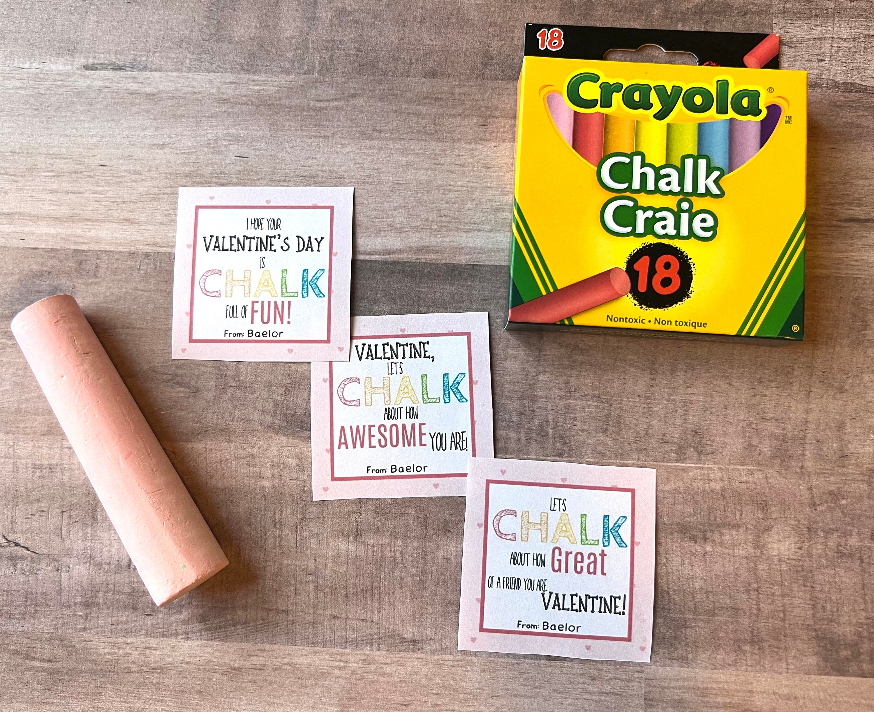Personalized Valentine's Day Chalk Gift Tag, Chalk Valentine Gift Label ...