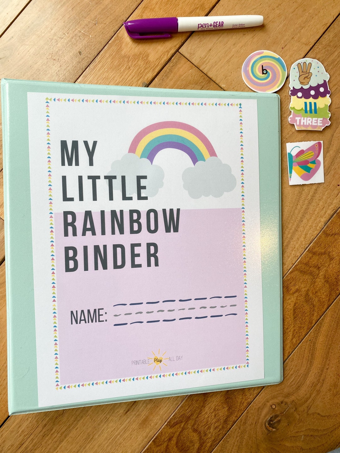 Rainbow Theme Preschool Learning Binder, Kindergarten Busy Binder, Home ...