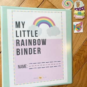 Rainbow Theme Preschool Learning Binder, Kindergarten Busy Binder, Home ...