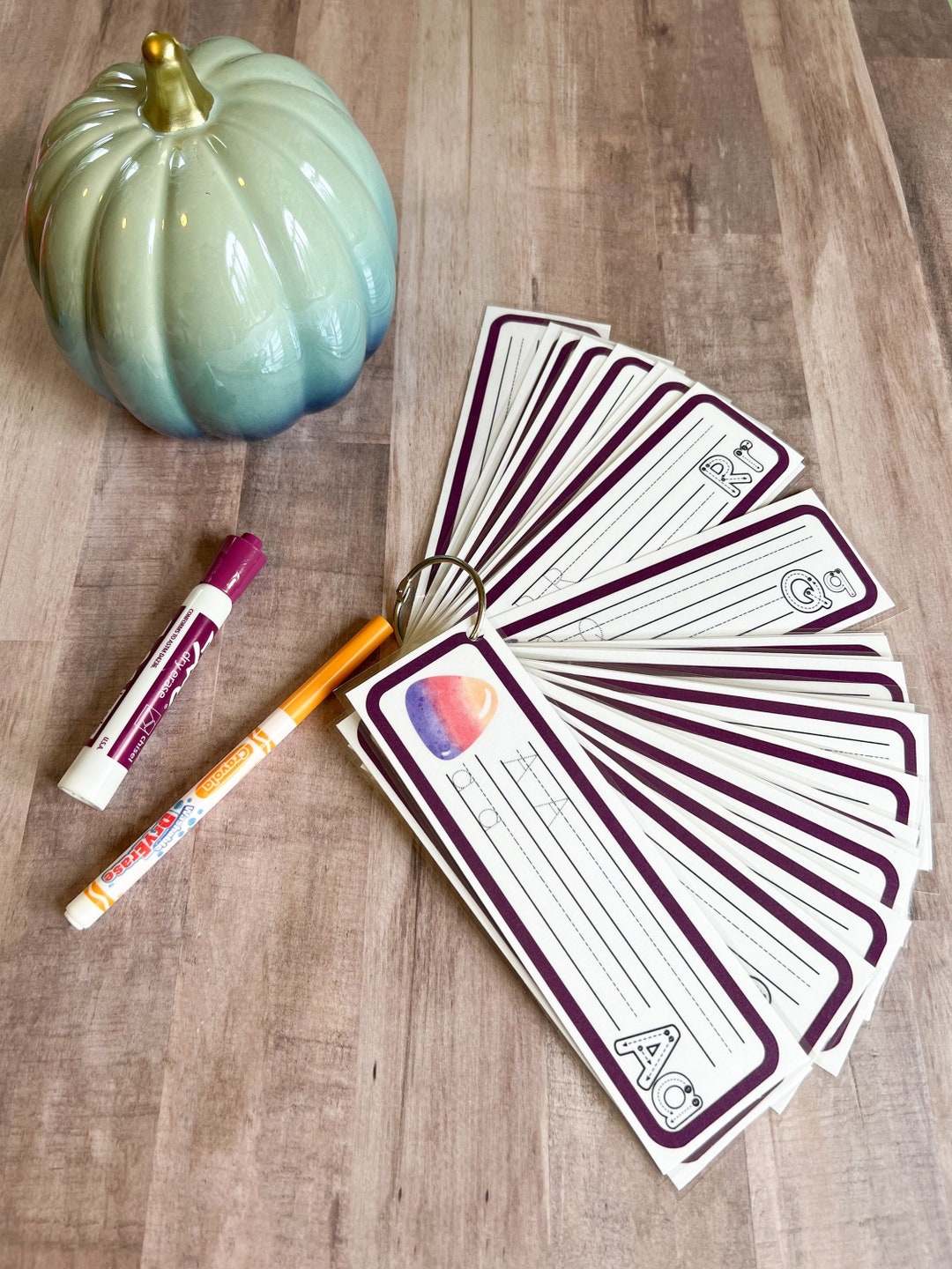 Halloween Alphabet Tracing Alphabet Tracing Halloween Cards - Etsy