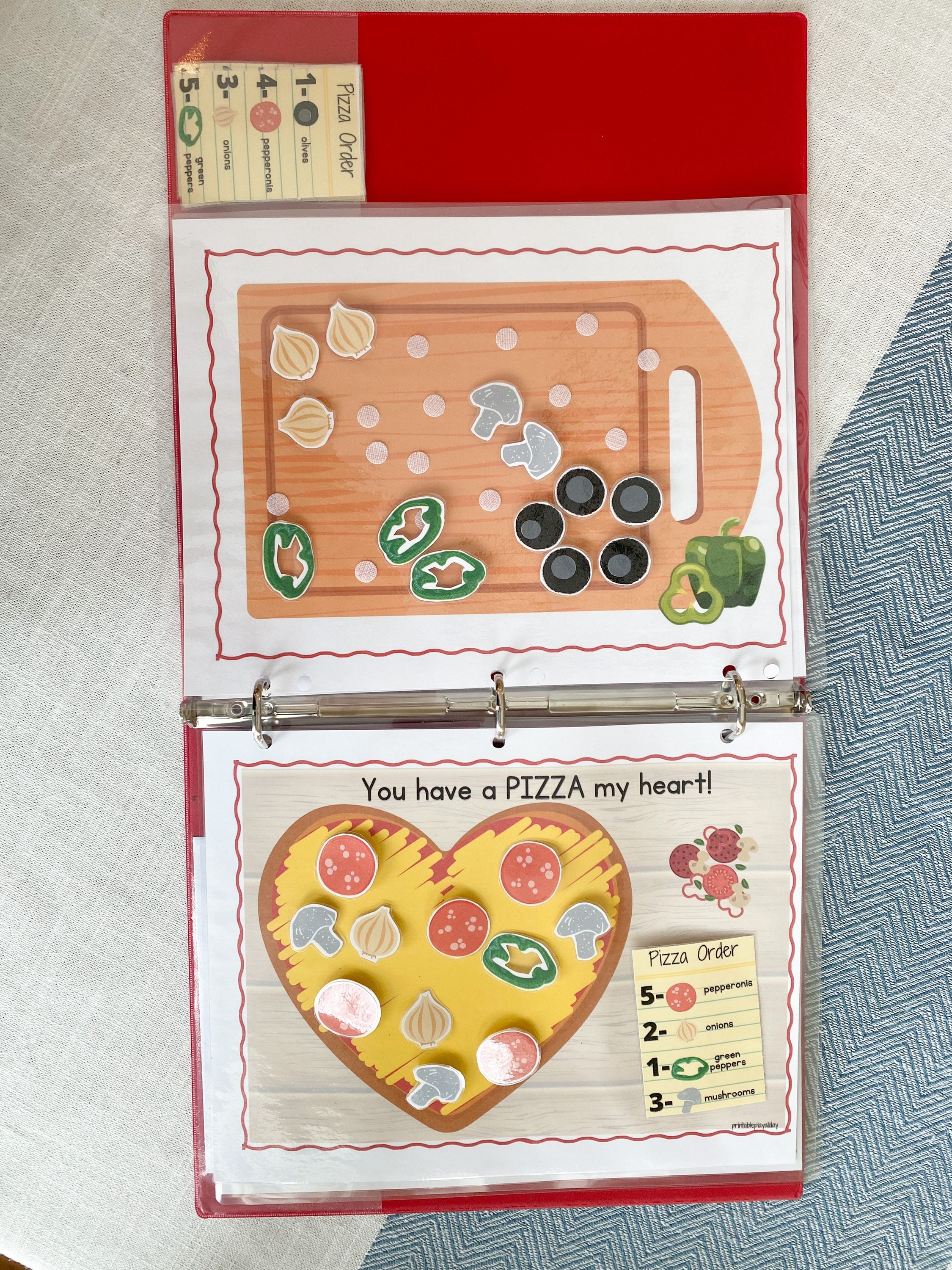 Pizza Theme Counting Game, Valentine's Day Preschool Activity, Follow ...