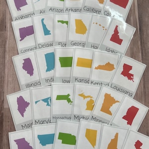 U.S. States, Printable Flashcards. United States, State Cards, U.S ...