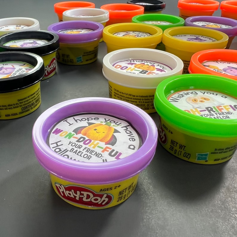 Personalized Halloween Play-doh Tag Play Dough Halloween Gift - Etsy