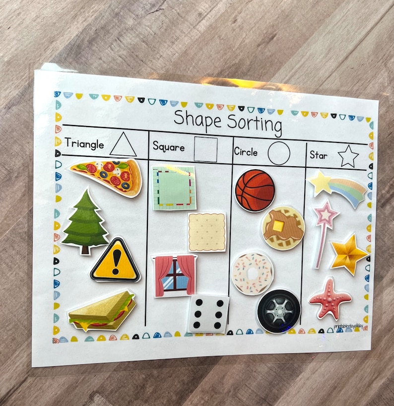 Shape Sorting Activity Printable, Matching Shapes Worksheets, Learning ...