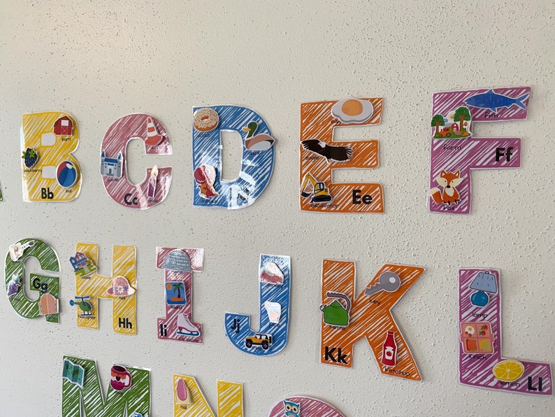 Alphabet Activity Printable, Letter Matching Wall, Preschool Classroom ...