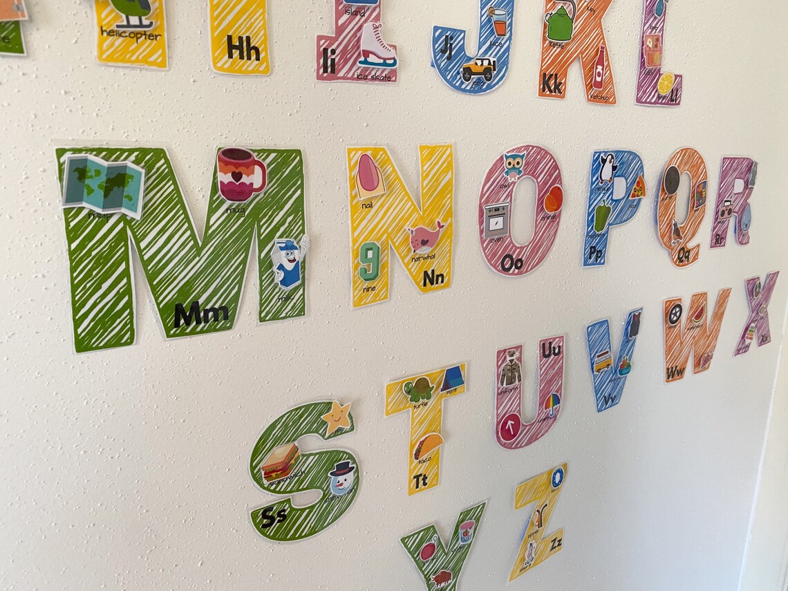 Alphabet Activity Printable, Letter Matching Wall, Preschool Classroom ...