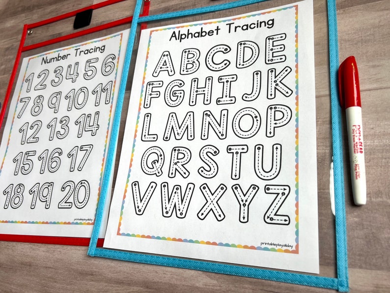 Alphabet Numbers Tracing Printable Preschool Pre-writing - Etsy