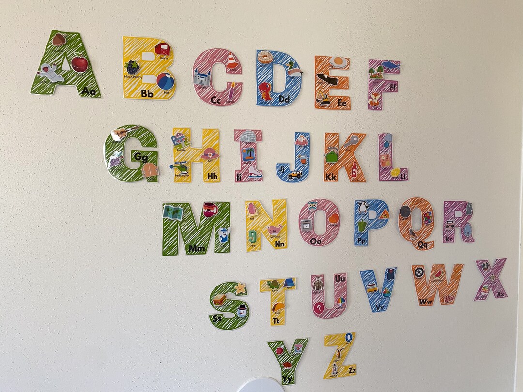 Alphabet Activity Printable, Letter Matching Wall, Preschool Classroom ...