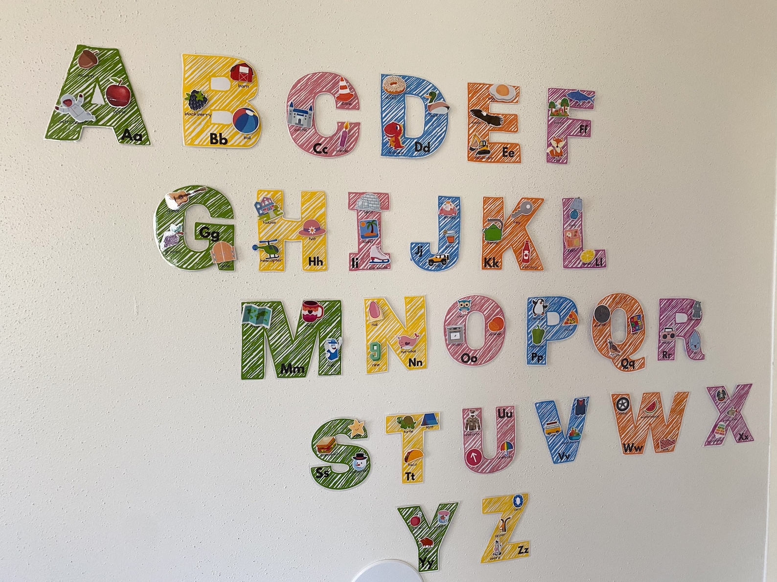 Alphabet Activity Printable, Letter Matching Wall, Preschool Classroom ...