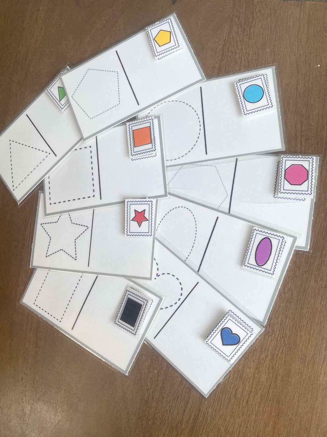 Alphabet Mail Postcard Stamp Shapes Color Matching Stamp and - Etsy