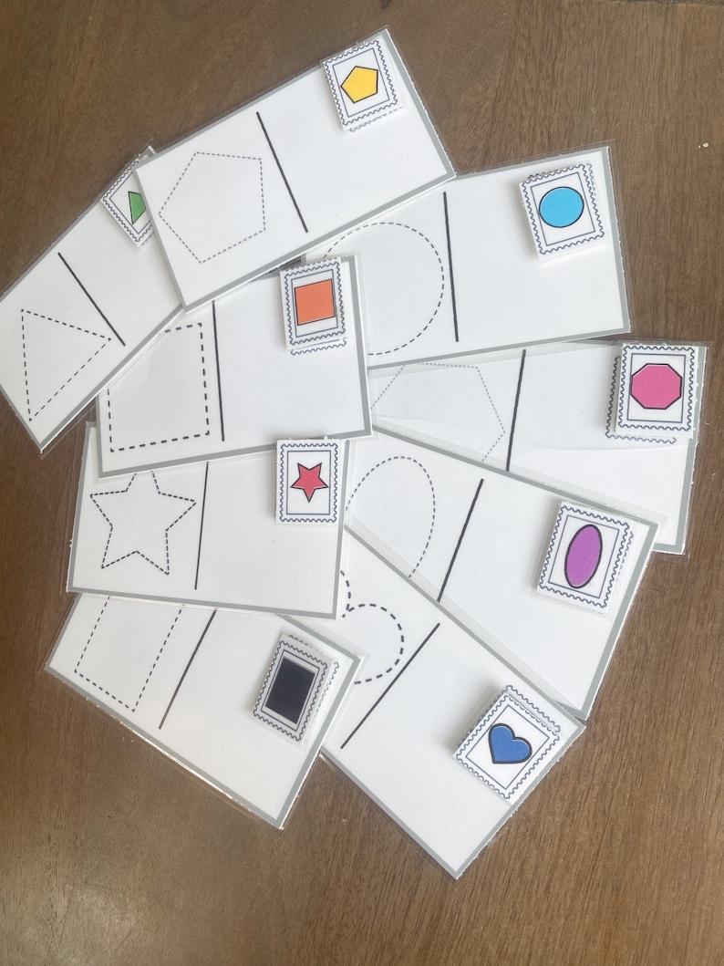 Alphabet Mail Postcard Stamp Shapes Color Matching Stamp and - Etsy