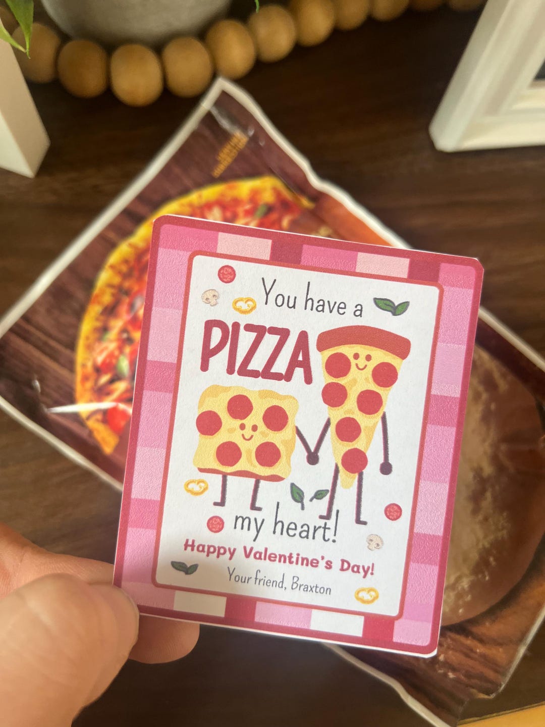 Personalized Pizza Valentine, Valentine's Day Tag, Vday Class Party ...