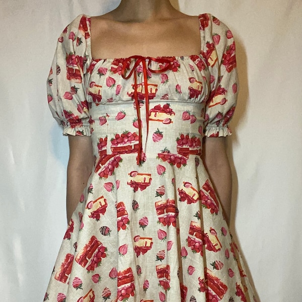 Strawberry Print Dress - Etsy