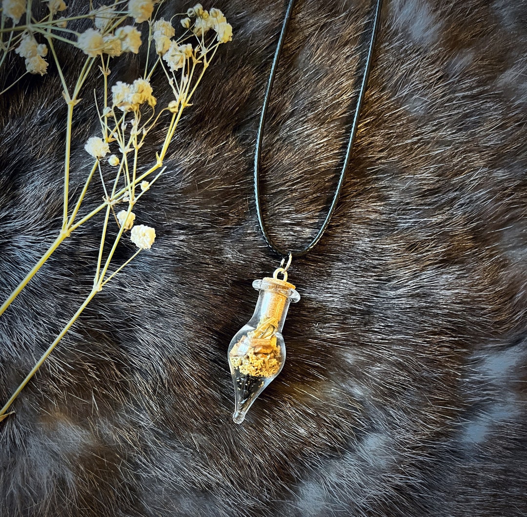 Death Work Necklace | Necromancer Spell Necklace | Spell Bottle Jewelry ...