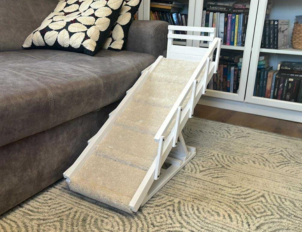 Dog Ramp With Rails, Front Rail, Folding Side Rails, Adjustable Pet ...