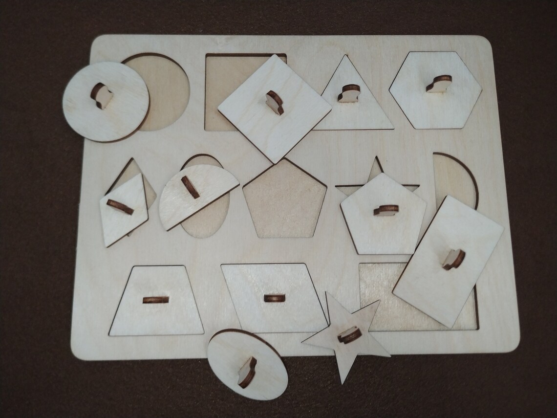 Baby Toys Basic Shapes Puzzle Wooden Baby First Toy | Etsy