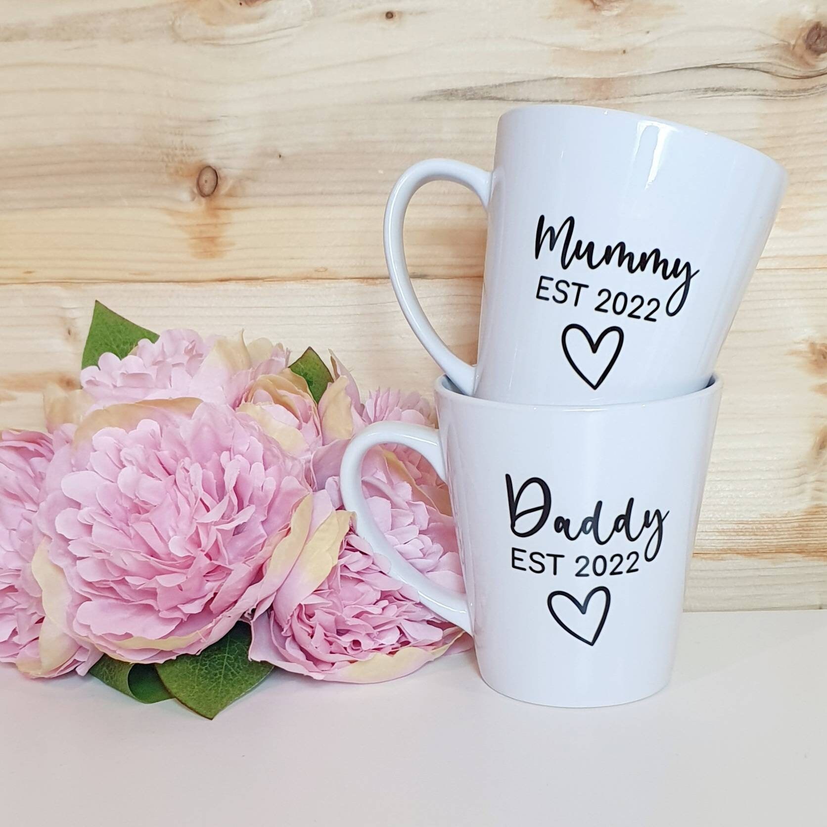 Mummy And Daddy Mugs With Heart Minimalist T For New Etsy Uk