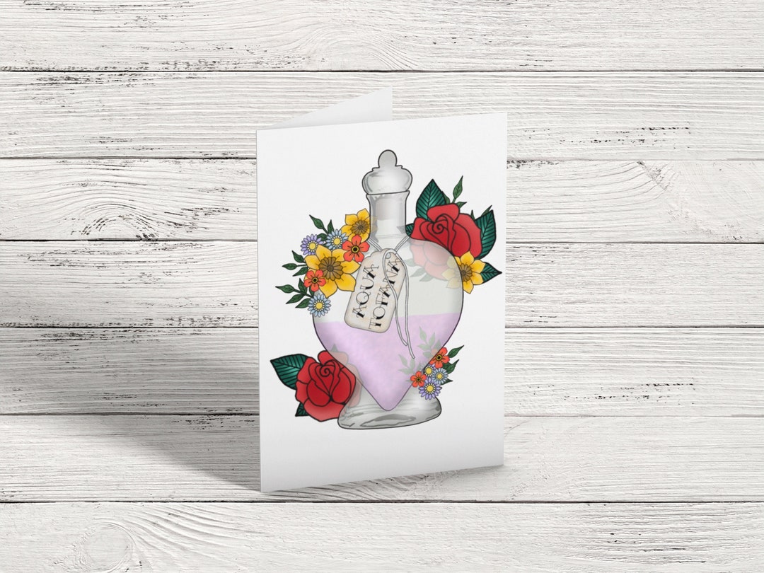 AQUA TOFANA CARD Dark Humour Tattoo Art Print Recycled Greetings Card ...