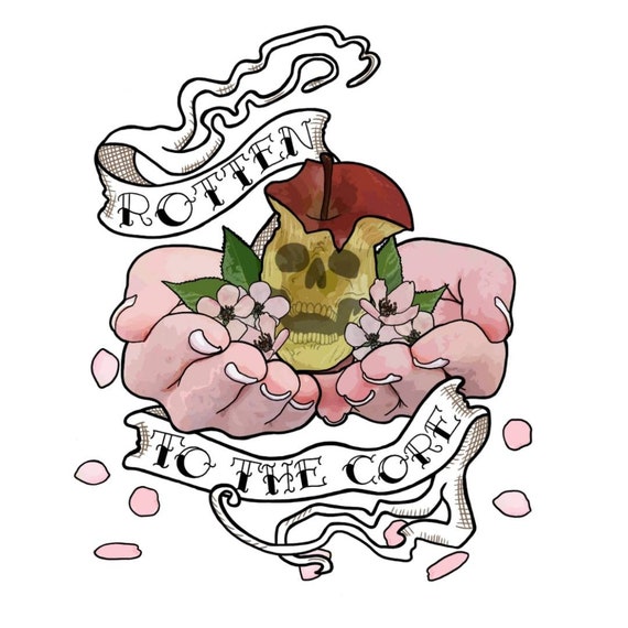 Rotten Apple Core Tattoo