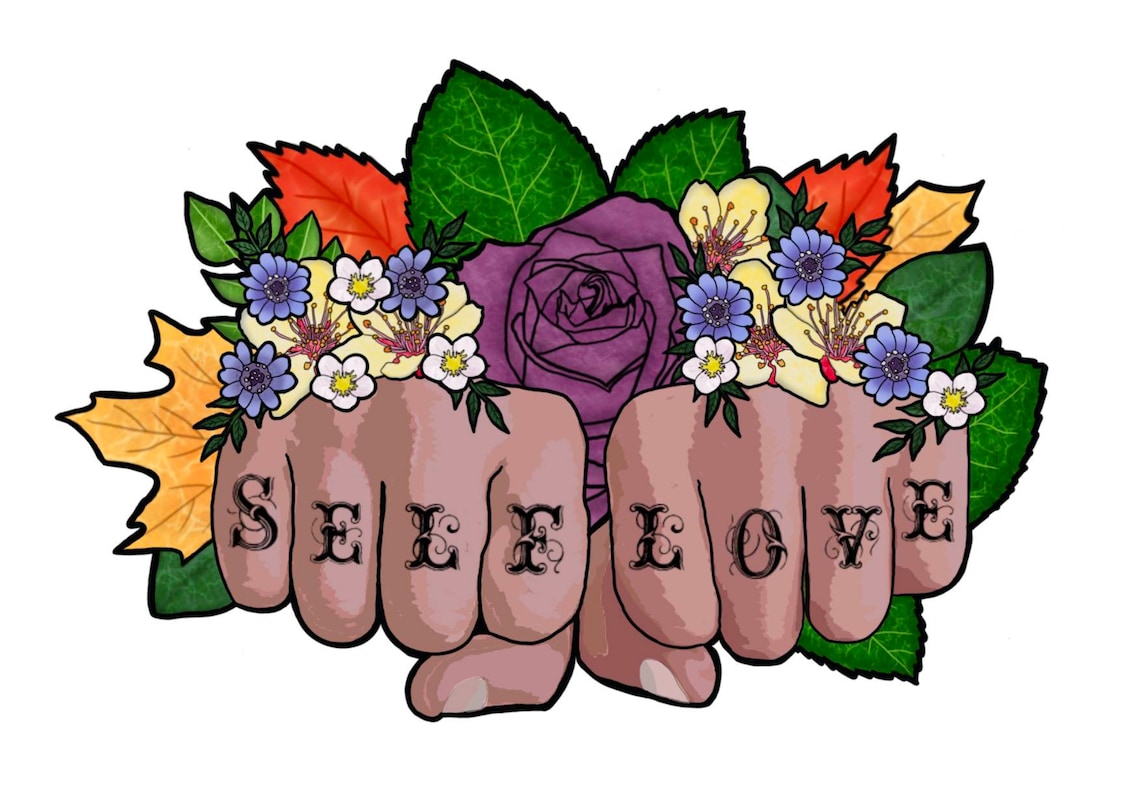 Self love Art Print Mental Health Art Love Yourself | Etsy