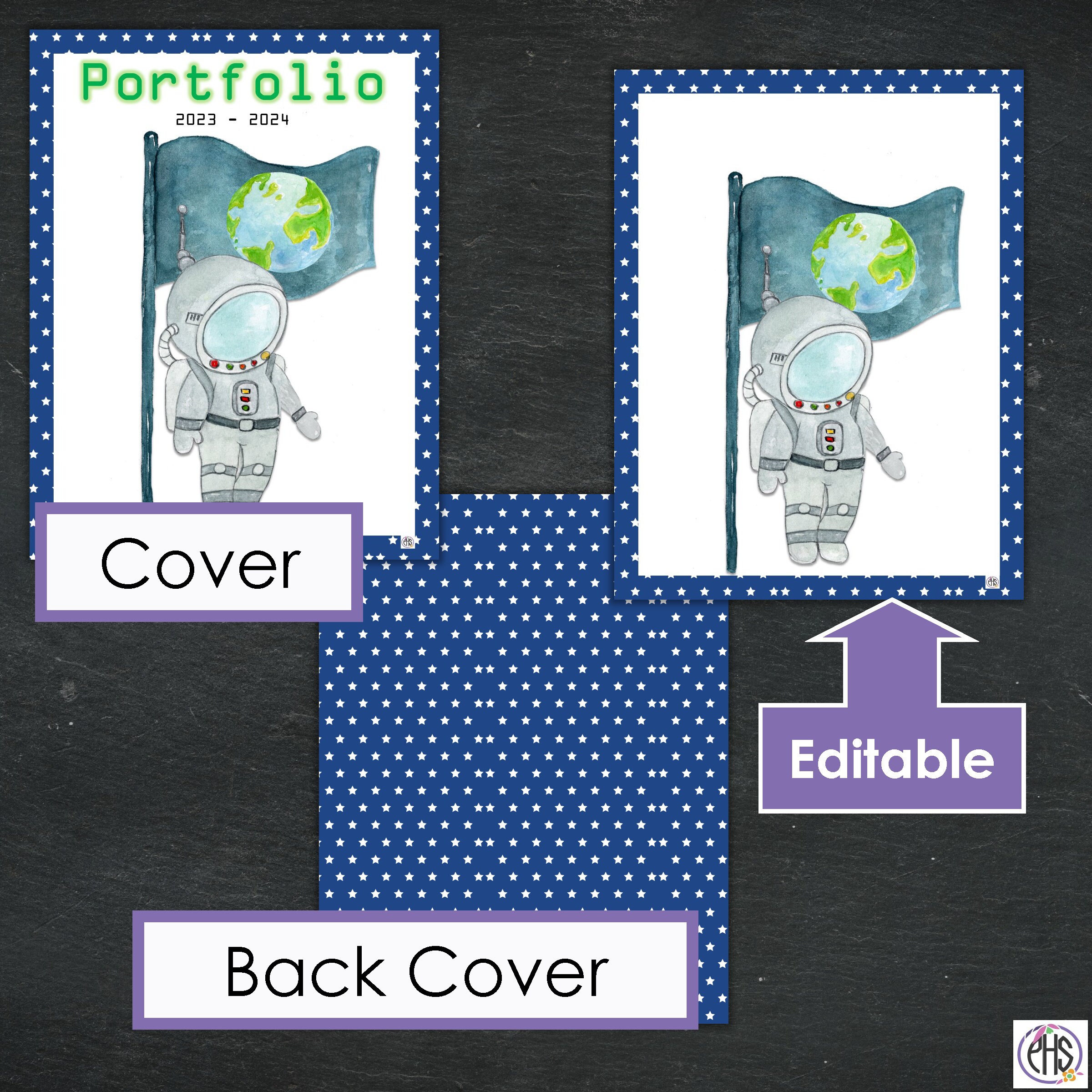 Printable Homeschool Portfolio Binder Cover, Editable Binder Cover ...