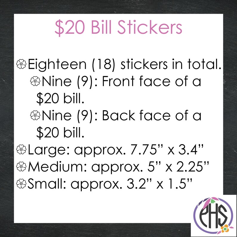 Twenty Dollar Bill Stickers - Money Stickers - Math Stickers ...