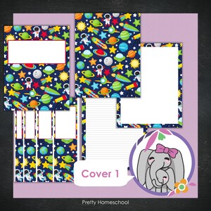 Printable and Editable Binder Covers and Spines - Space Theme ...