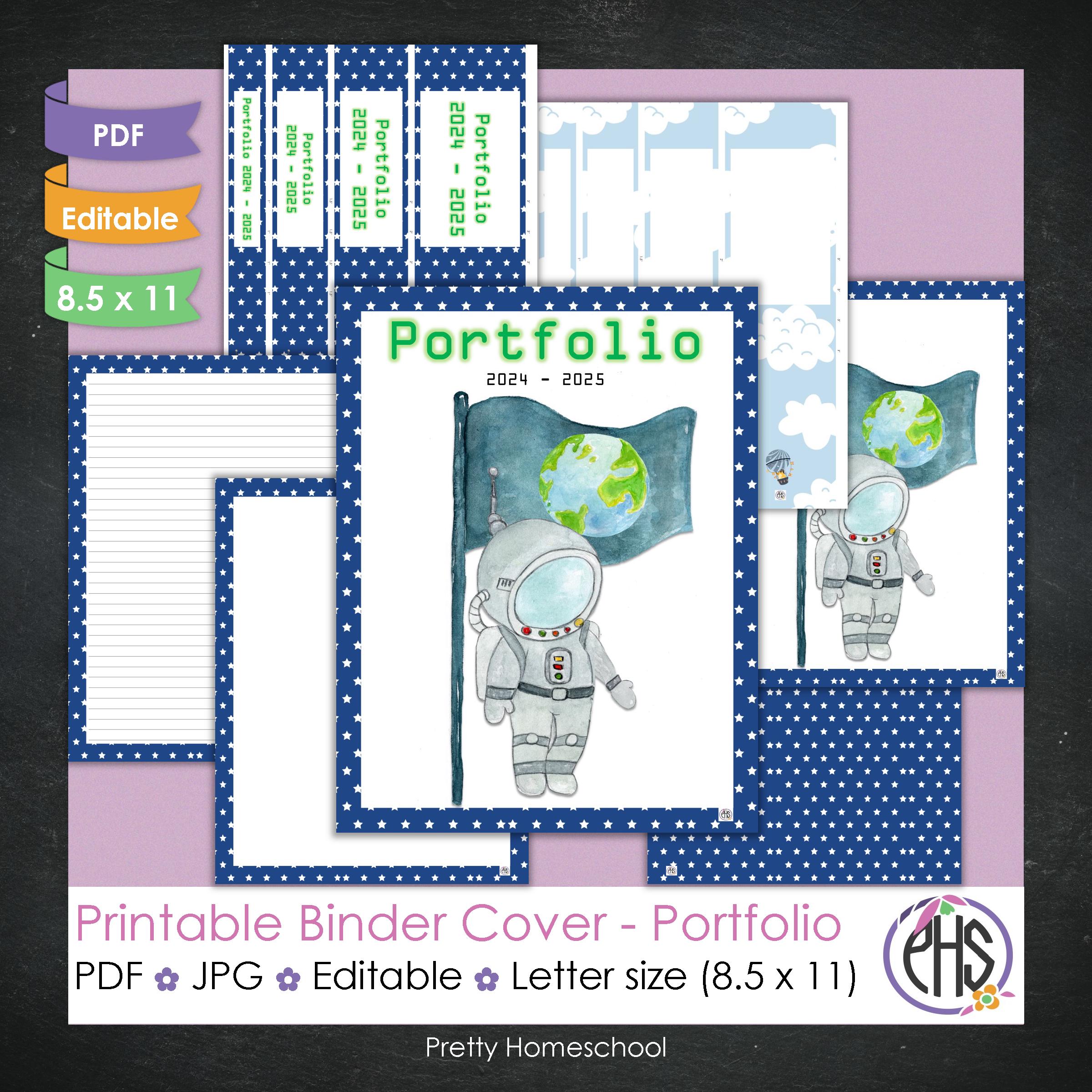 Editable and Printable Homeschool Portfolio Binder Covers and Spines ...
