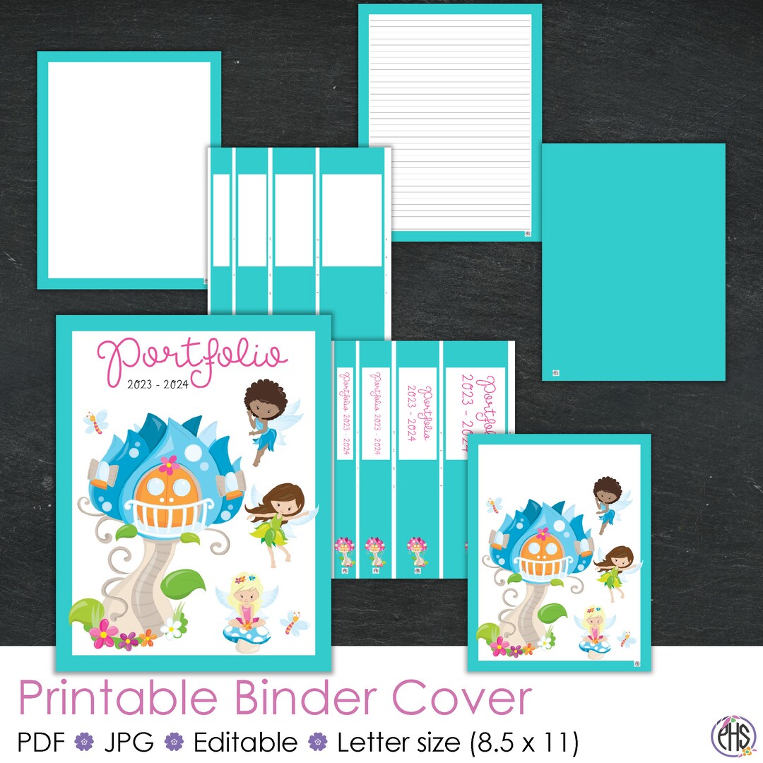 Printable Homeschool Portfolio Binder Cover, Editable Binder Cover ...