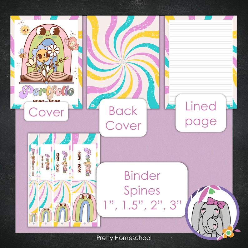 Editable and Printable Homeschool Portfolio Binder Covers and Spines ...