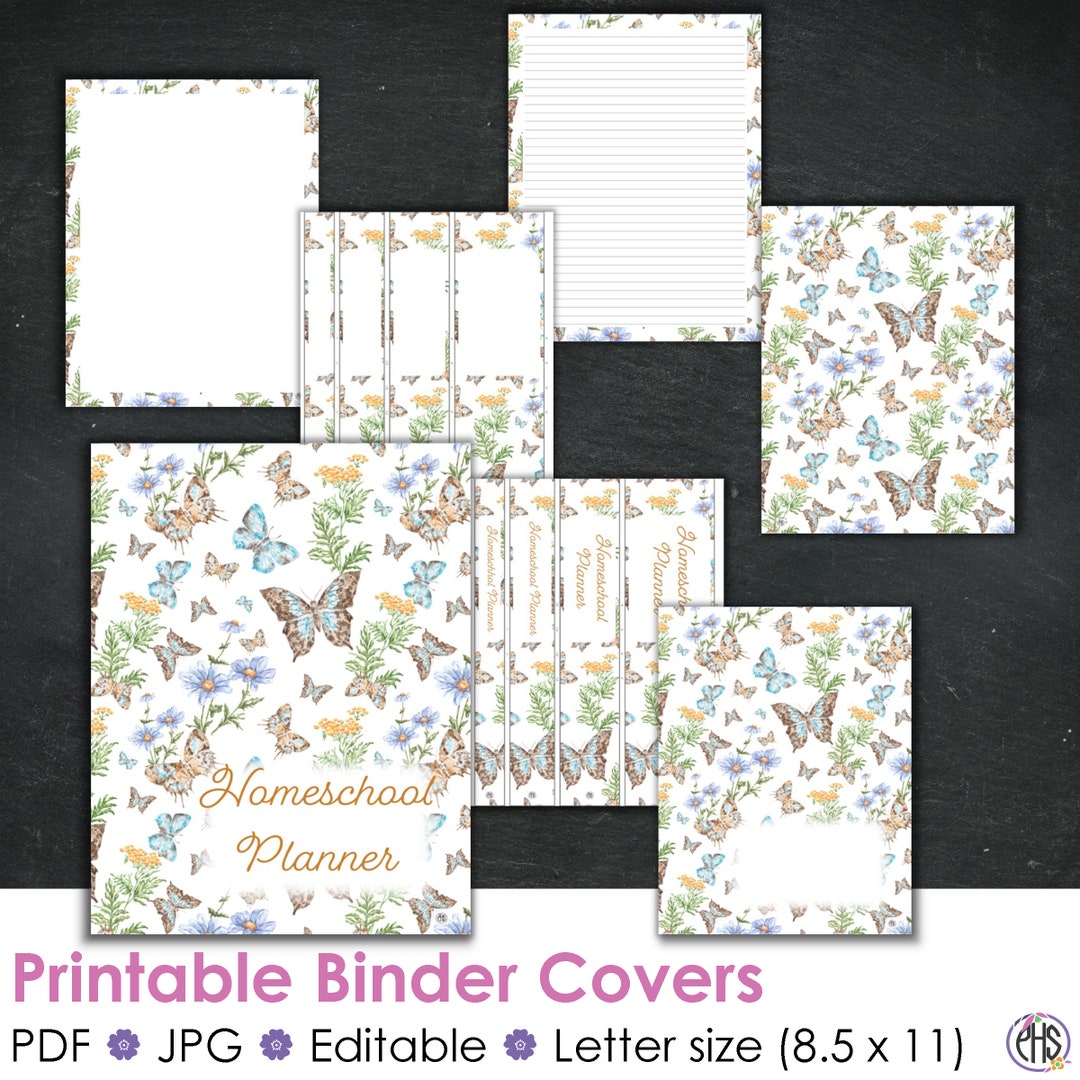 Printable Homeschool Planner Binder Cover Editable Binder - Etsy